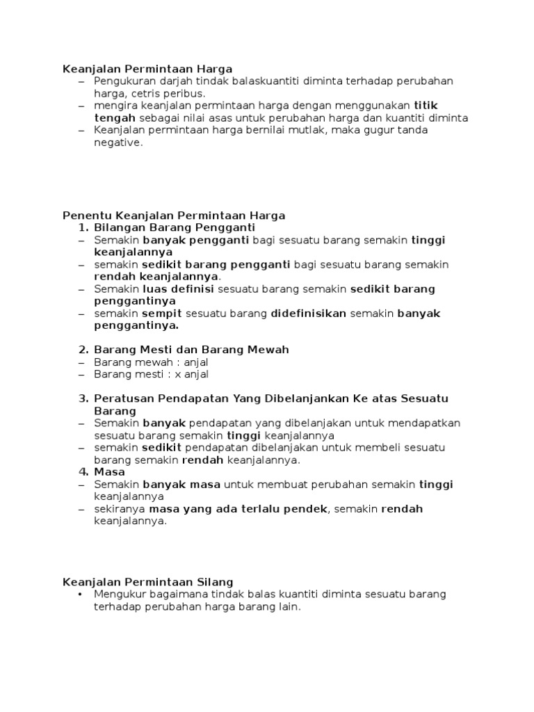 Keanjalan Permintaan Harga - 4 | PDF