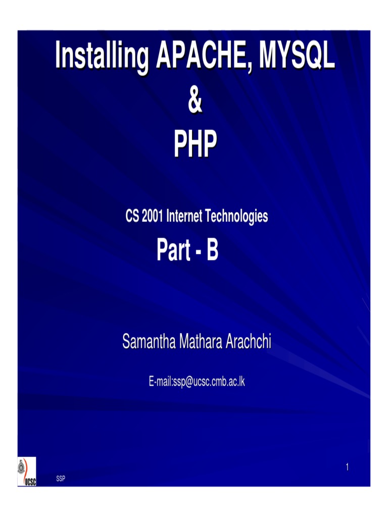Installing APACHE, MYSQL & PHP | PDF | Php | Web Server Installing APACHE, MYSQL & PHP | PDF | Php | Web Server