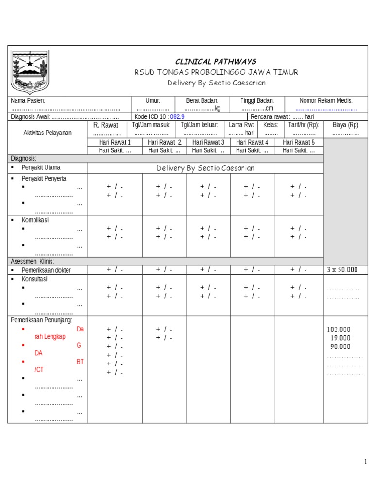 Format Clinical Pathways 5 Hari SC | PDF