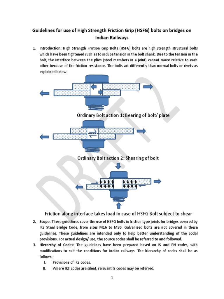 Guidelines for the Use of High Strength Friction Grip Bolts on Indian ...