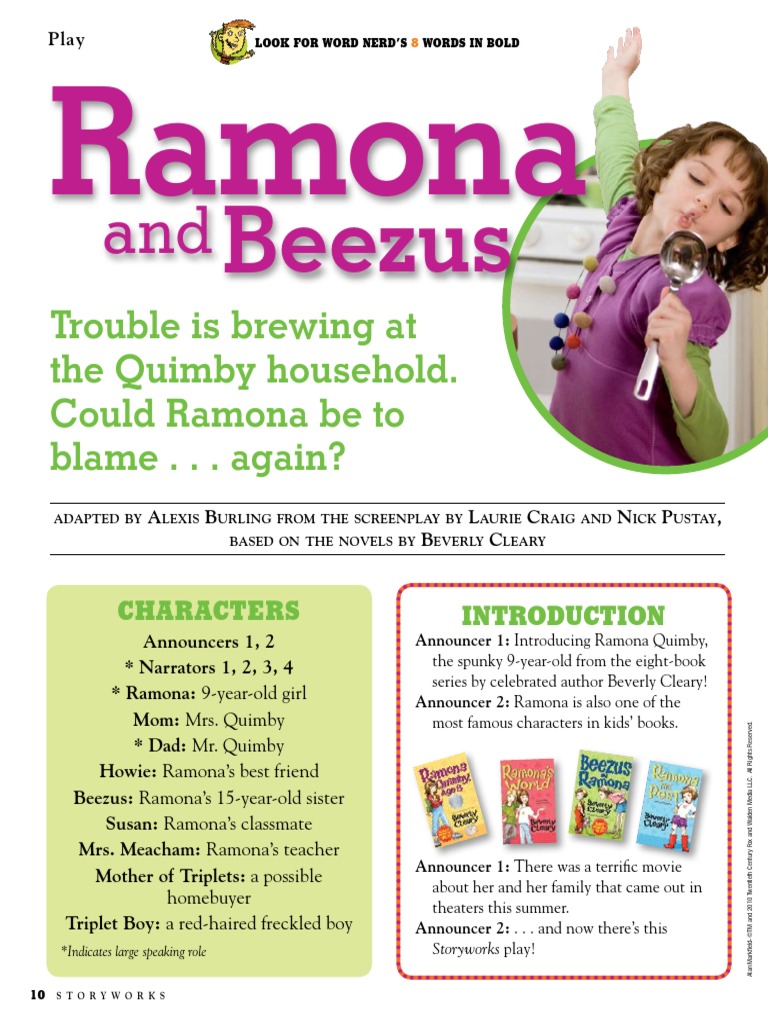 STW Play Ramona and Beezus Oct10 | PDF | Children's Novels | Books
