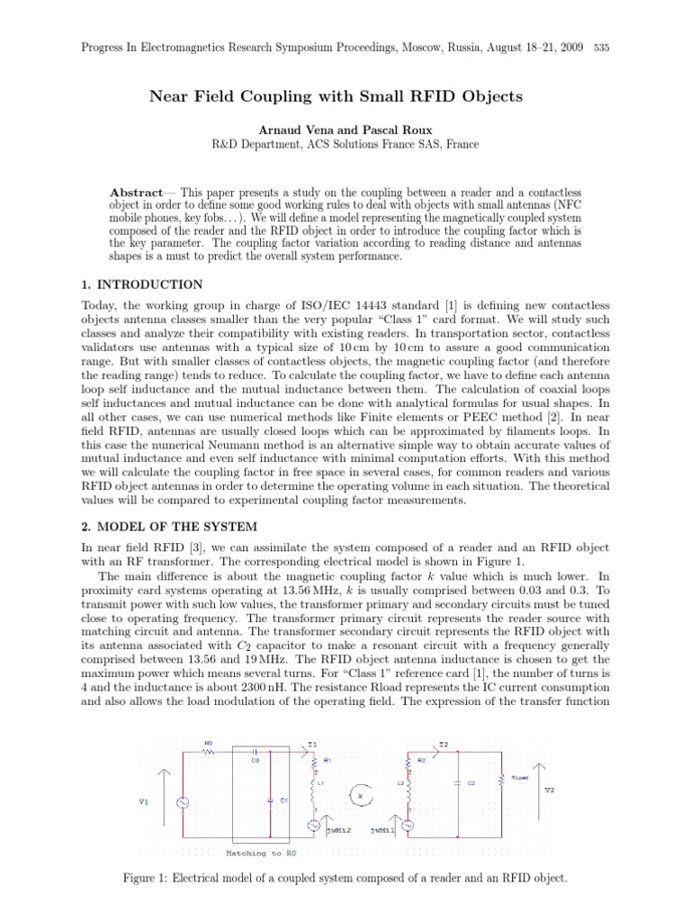 Near Field Coupling With Small RFID Objects | PDF | Antenna (Radio ...