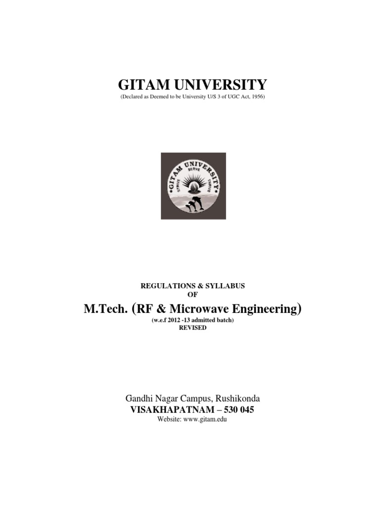 M.tech. (RF & Microwave Engineering) | PDF