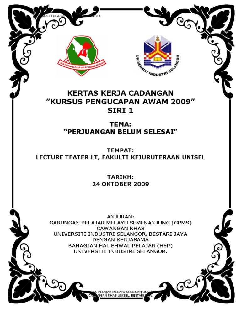 Contoh Kertas Kerja GPMS | PDF