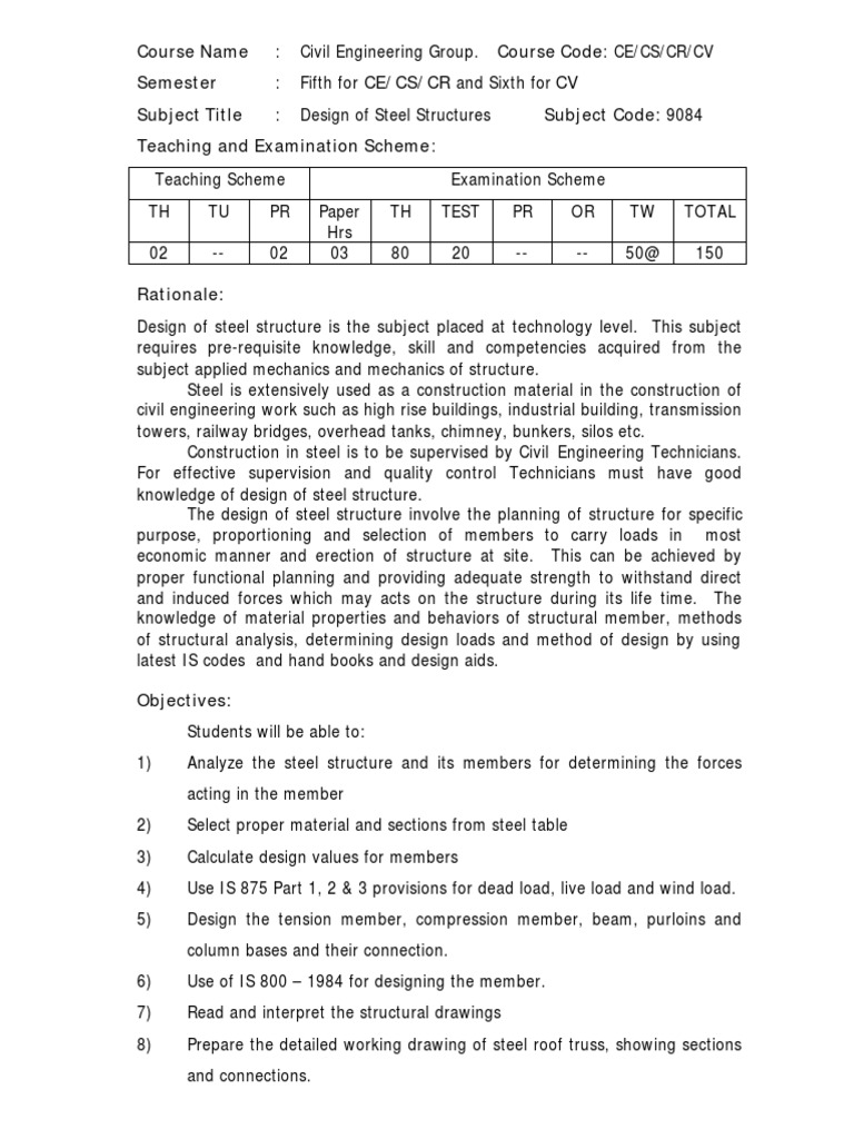 CE/CS/CR/CV Steel Structure Design Course | PDF | Truss | Beam (Structure)