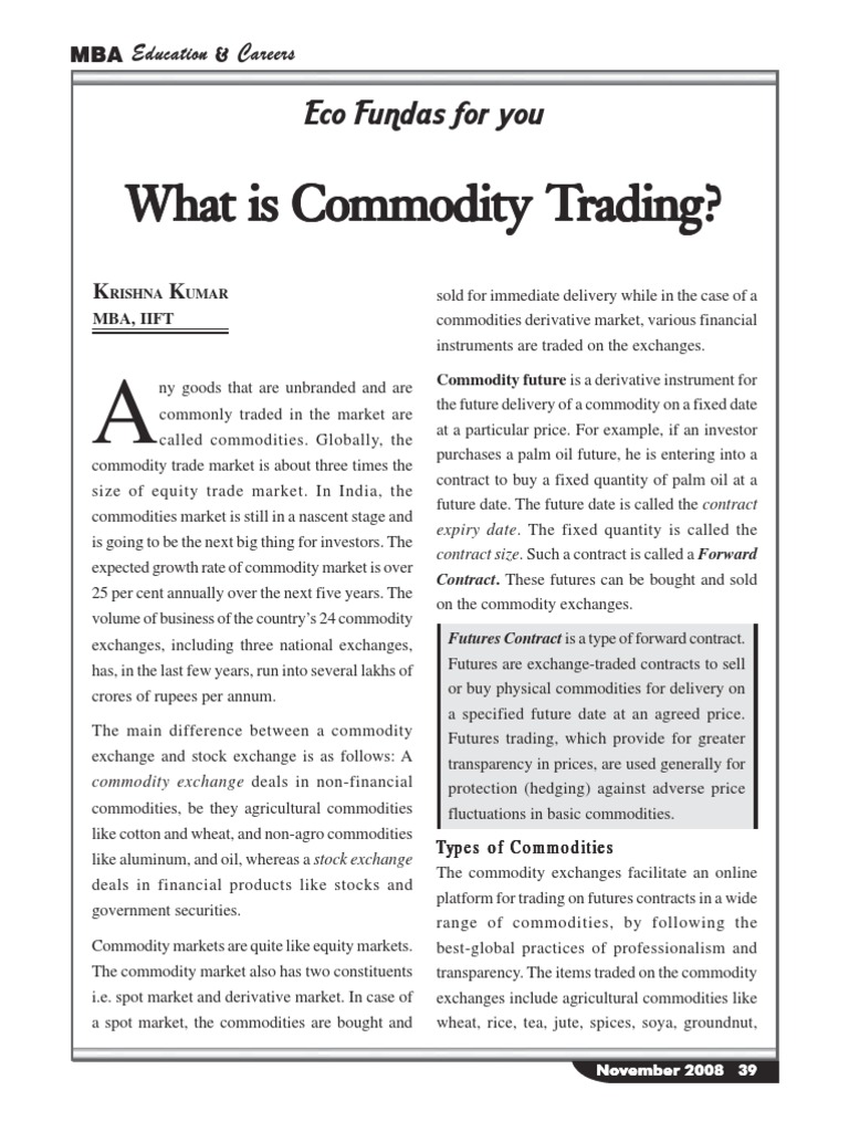 Commodity Trading | PDF | Commodity Markets | Futures Contract