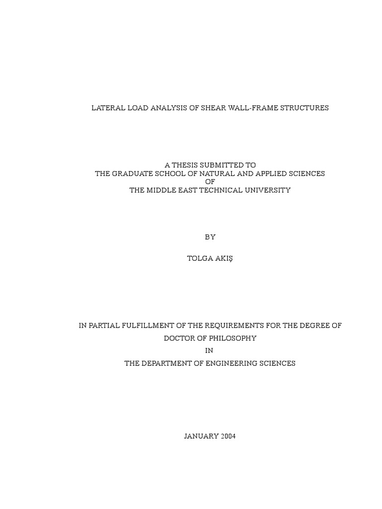 Lateral Load Analysis of Shear Wall-Frame Structures | PDF | Framing ...