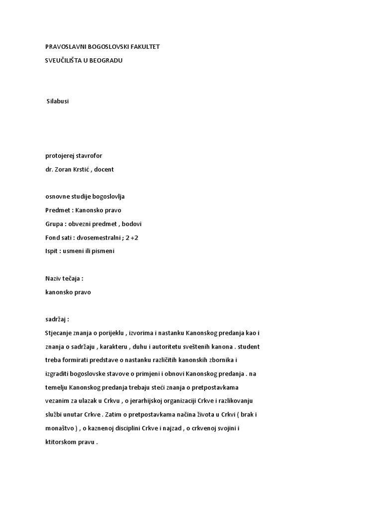 Kanonsko Pravo | PDF