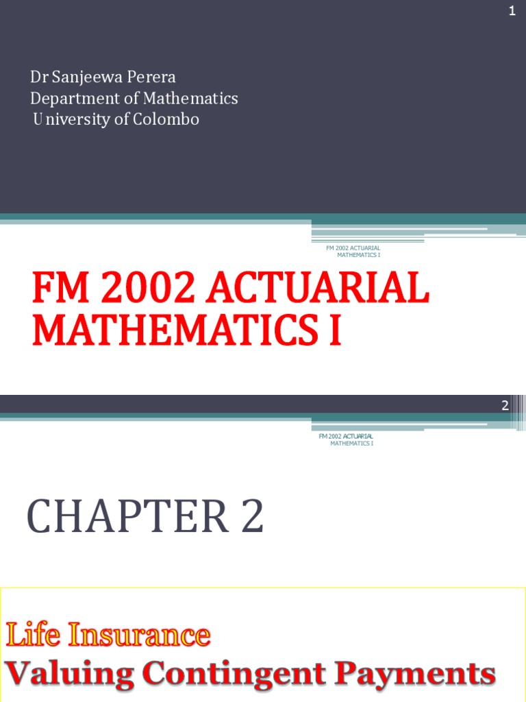 ACTUARIAL 2 | Life Insurance | Present Value