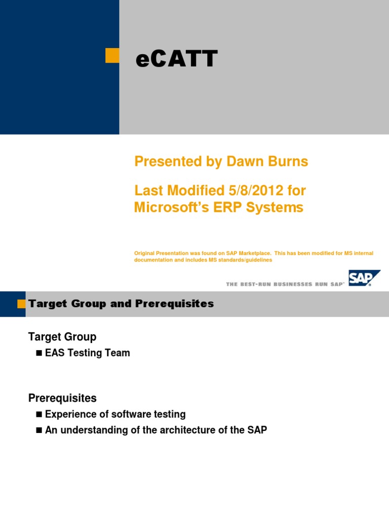 eCATT Testing for SAP Systems | PDF | Systems Engineering | Software