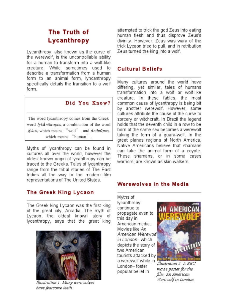 Exploring the Mythology and Cultural Beliefs of Lycanthropy from ...