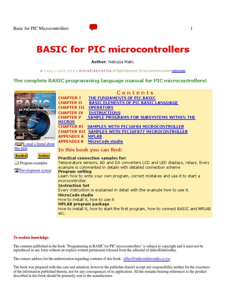 BASIC For PIC Micro Controller | PDF | Computers
