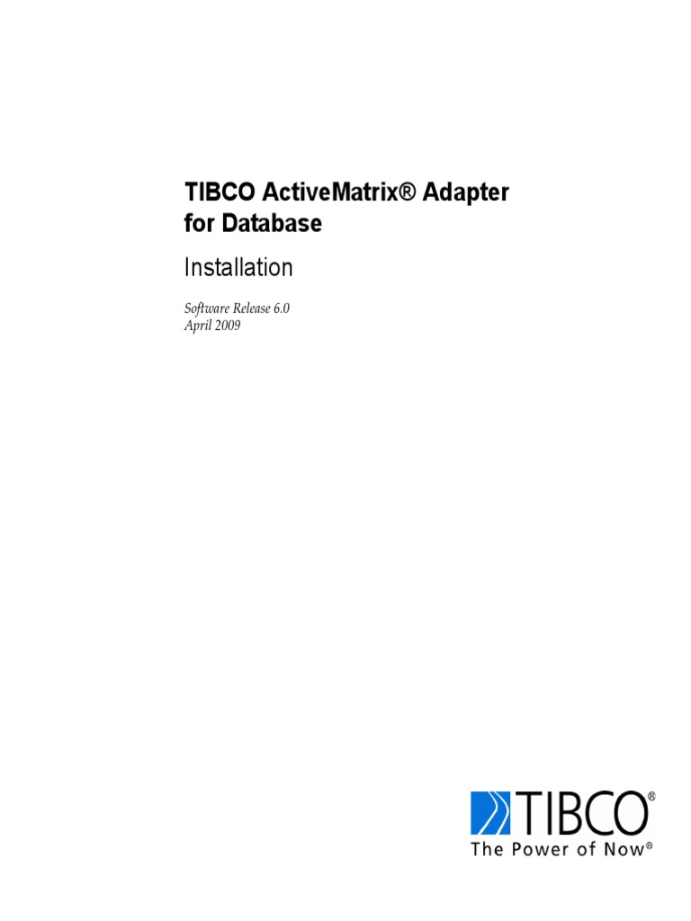 Tibco Adapter Installation Pdf Installation Computer Programs