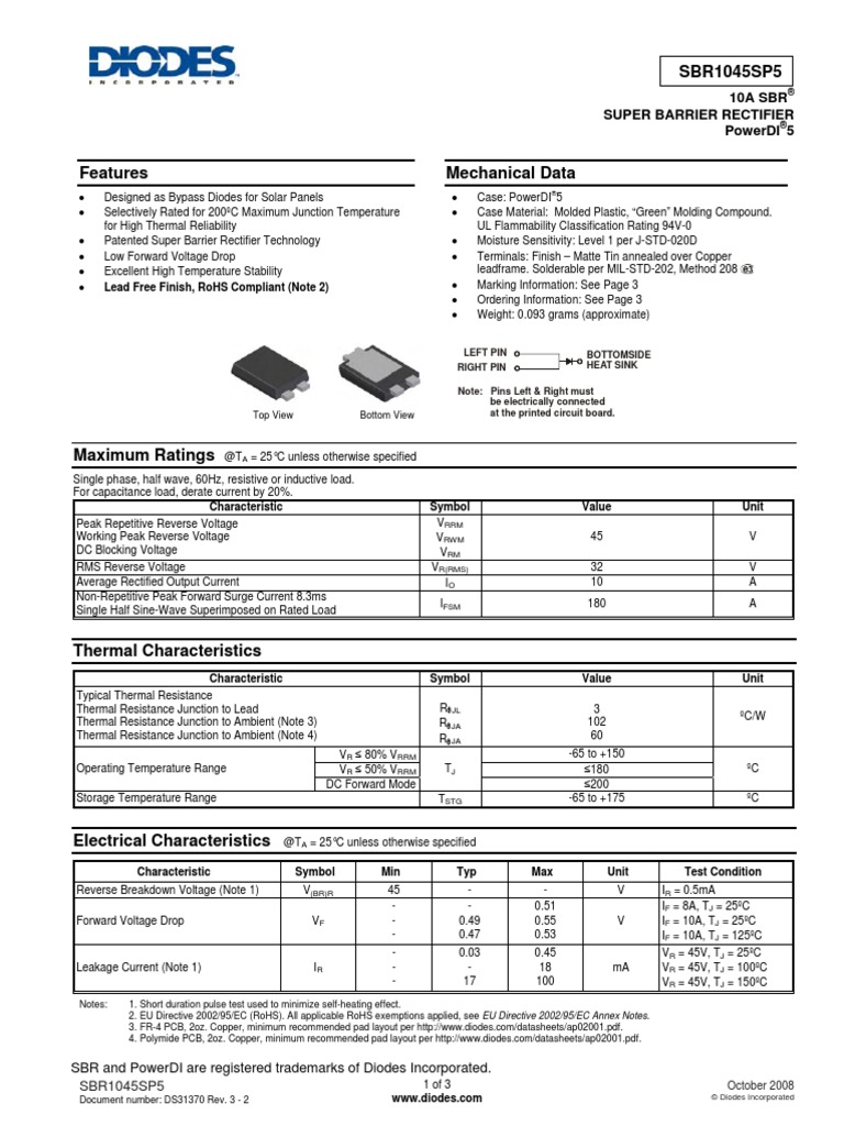 Data Sheet | Rectifier | Electrical Resistance And Conductance
