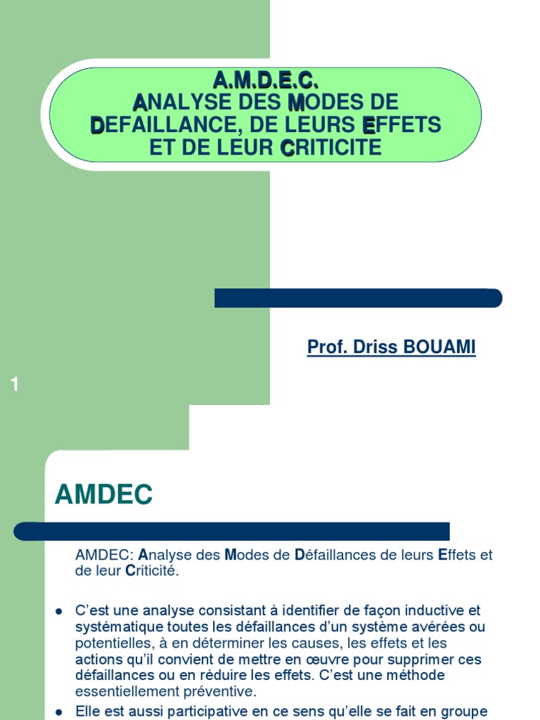 AMDEC Simplifiée | PDF