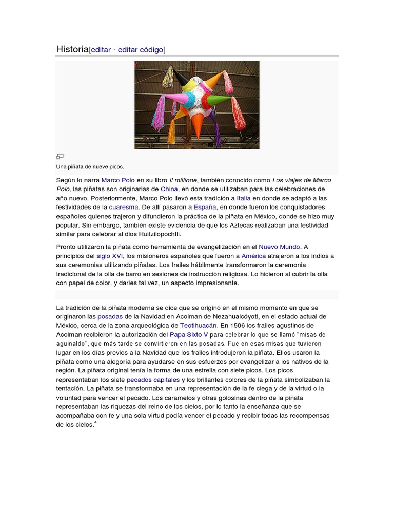 Historia de La Piñata | PDF | Cultura (general)