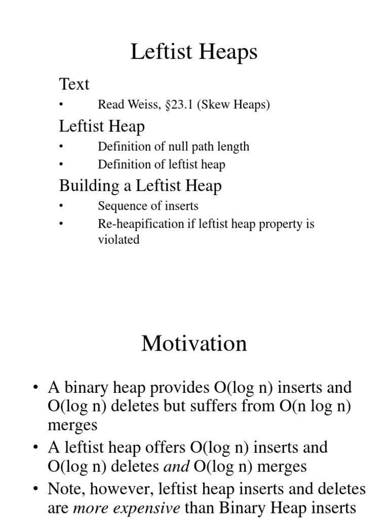 Leftist Skew Heaps | Download Free PDF | Computer Data | Algorithms And ... Leftist Skew Heaps | Download Free PDF | Computer Data | Algorithms And ...
