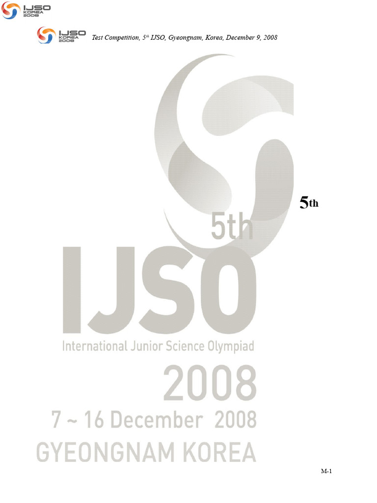 5th IJSO Test Instructions and Rules | PDF | Ph | Mole (Unit)