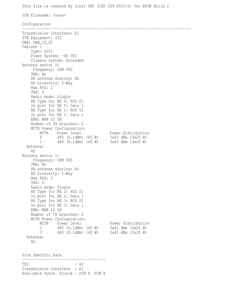 Rbs 6201 3g 3rd Carrier Site - XML | PDF | Radio Technology | Science