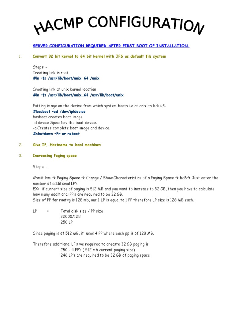 HACMP 6 Clustering Configuration Step by Step | PDF | Booting | Computer Architecture