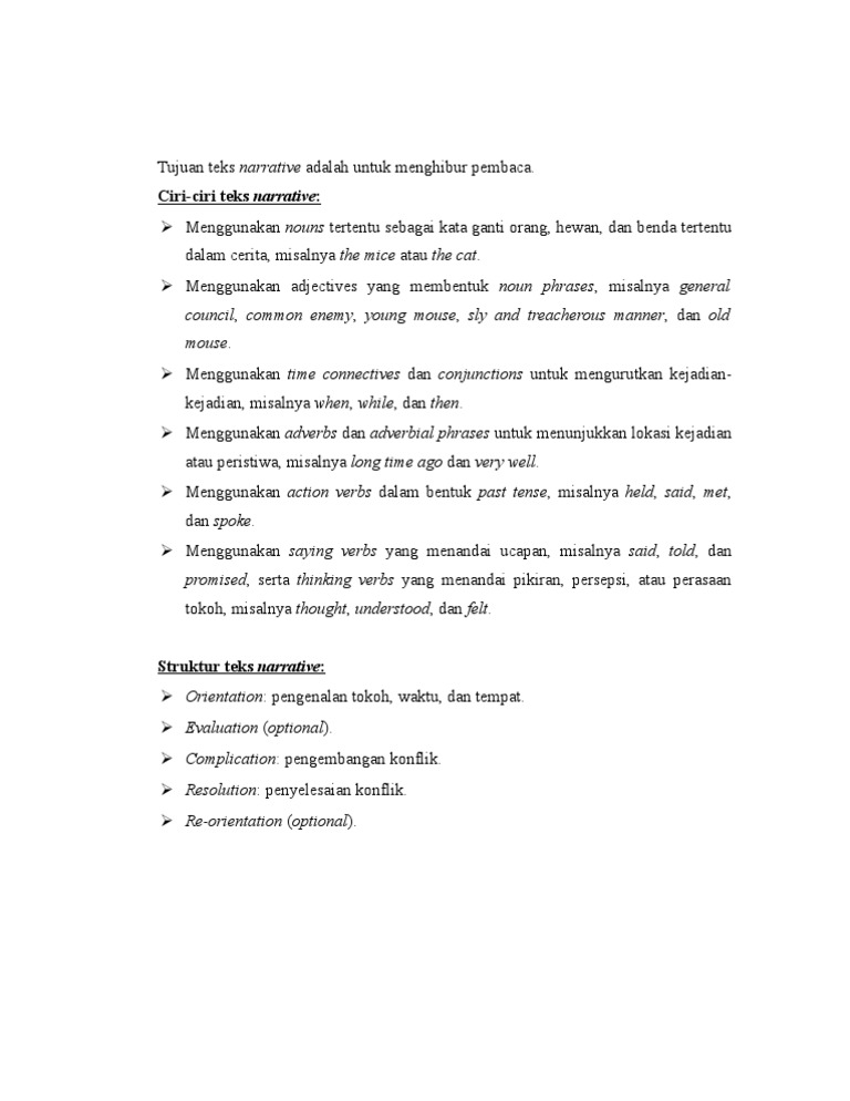 Tujuan Teks Narrative | PDF