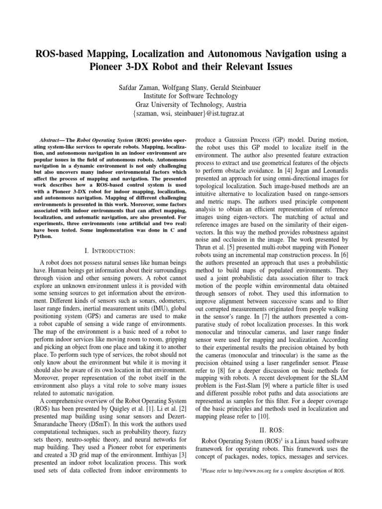 ROS-based Mapping, Localization and Autonomous Navigation Using A Pioneer 3-DX Robot and Their ...