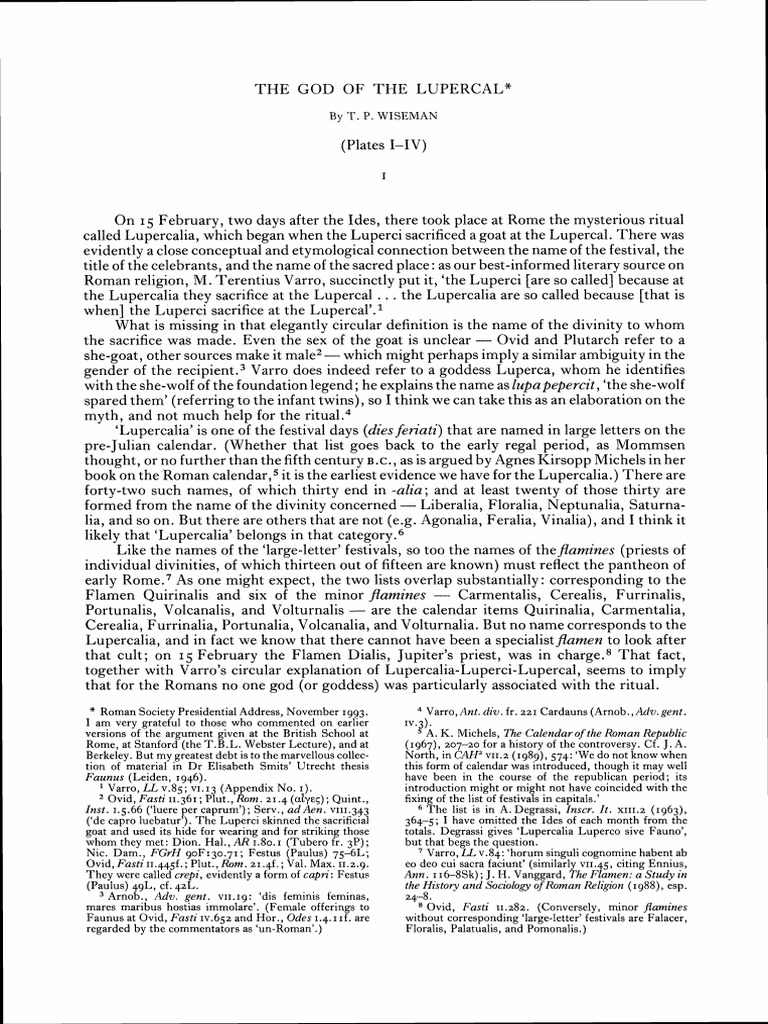 Wiseman - The God of The Lupercal | PDF | Ancient Roman Religion ...
