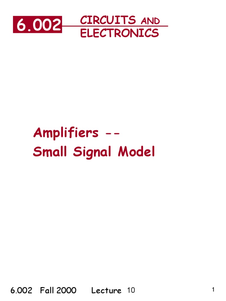 Amplifiers - Small Signal Model | PDF | Analog Circuits | Amplifier