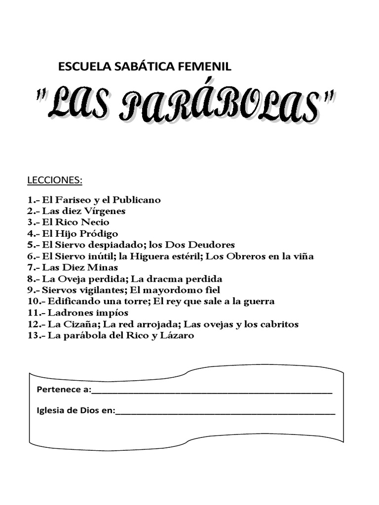 Parábola del Mayordomo Infiel para Colorear | PDF | Parábolas de Jesús ...