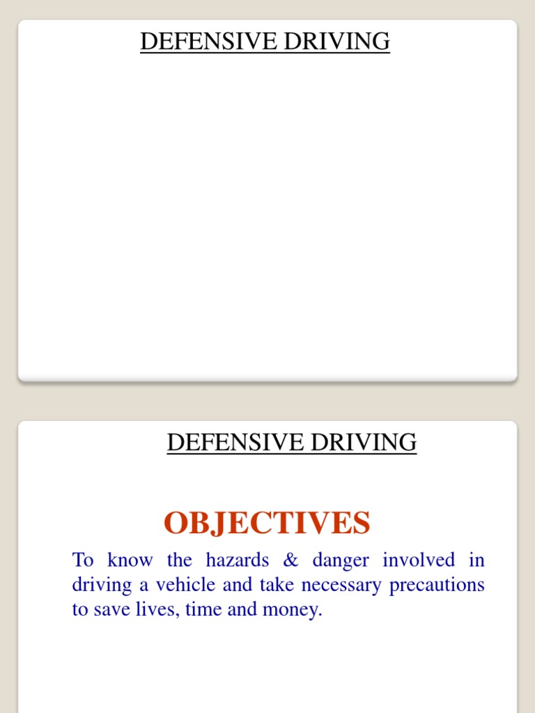 Defensive Driving Course Overview | PDF | Traffic | Traffic Collision