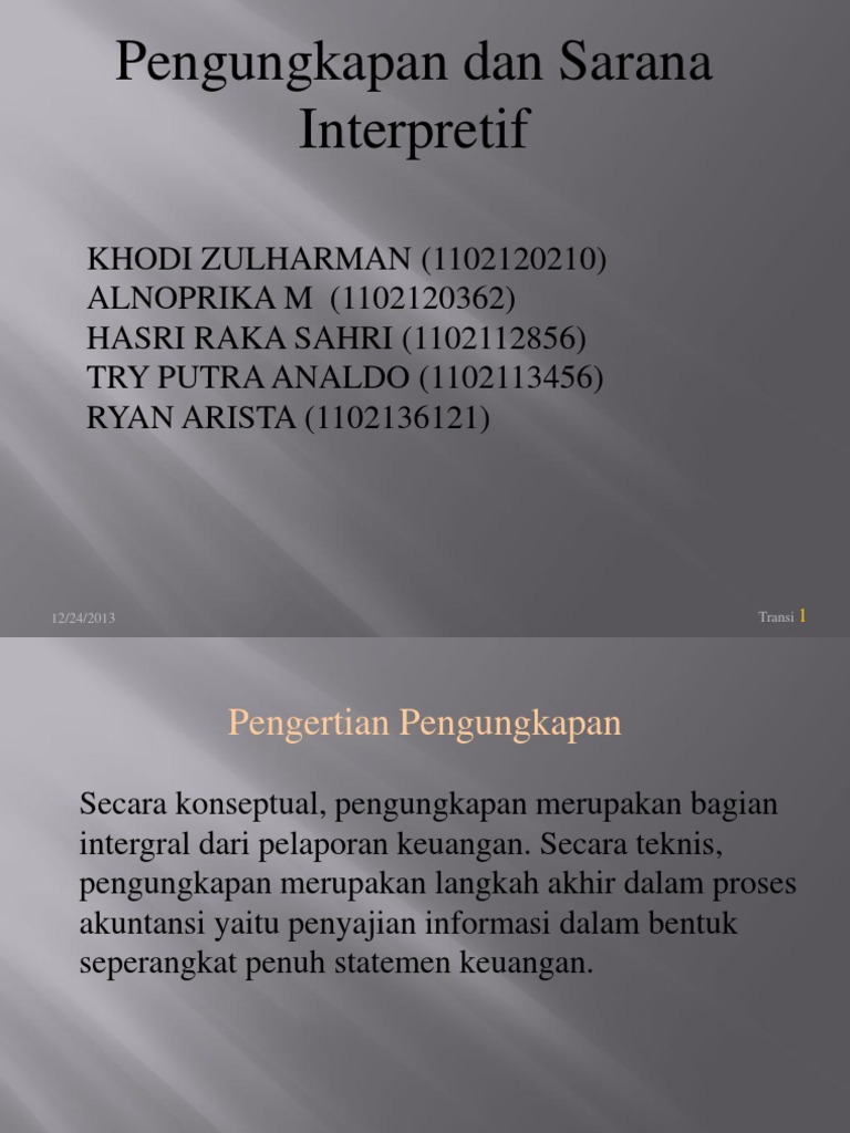 Pengungkapan Dan Sarana Interpretif | PDF | Bisnis | Pengelolaan ...