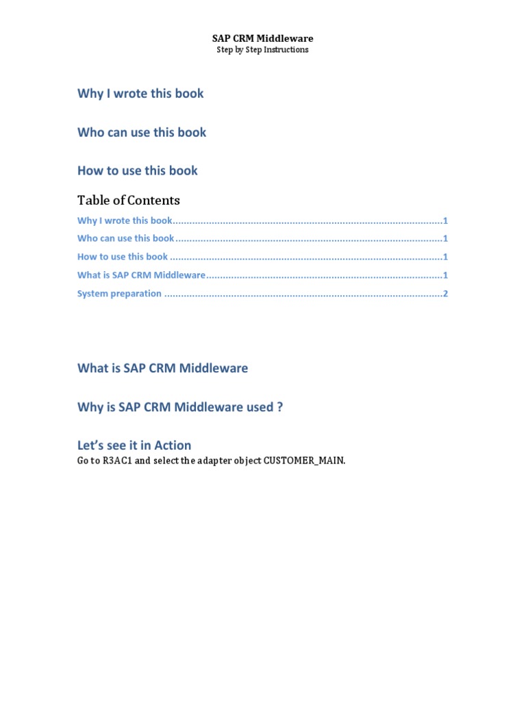 SAP CRM Middleware | PDF | Customer Relationship Management | Sap Se