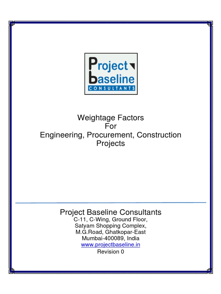 Weightage Factors For EPC Projects | PDF | Deep Foundation | Cable