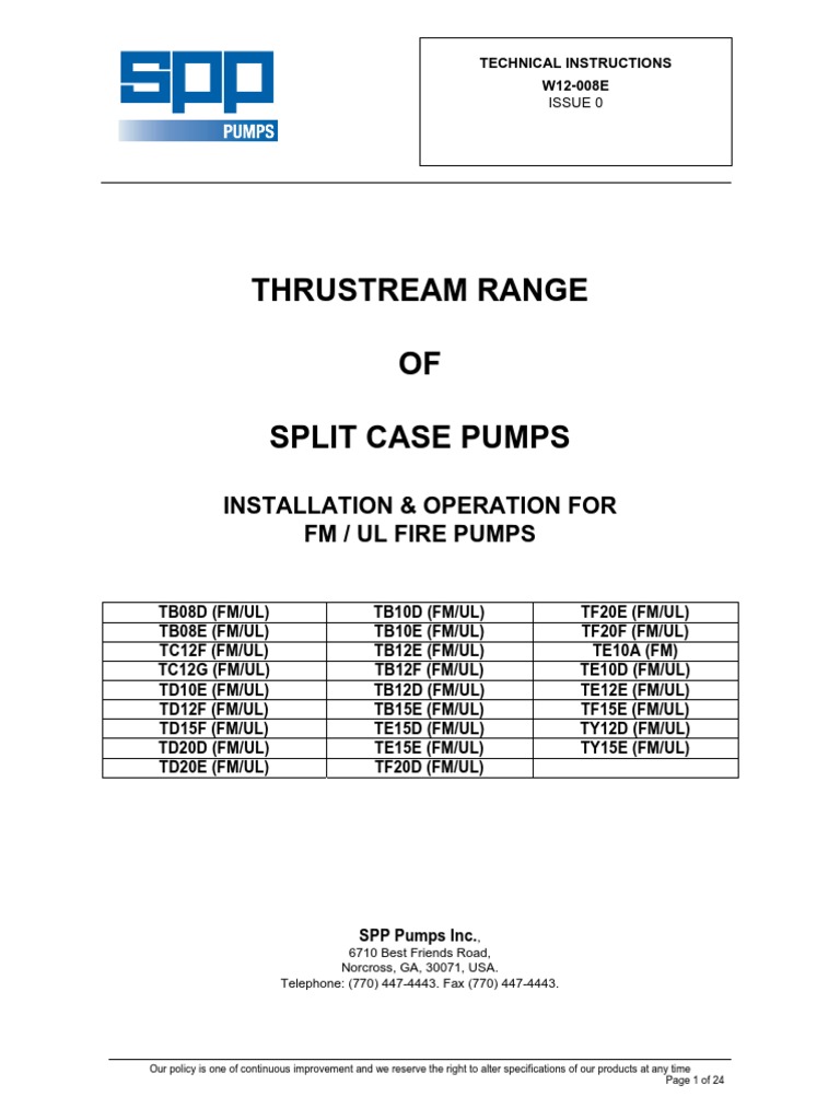 Manual SPP Bomba Horizontal Ingles | PDF | Bearing (Mechanical) | Pump