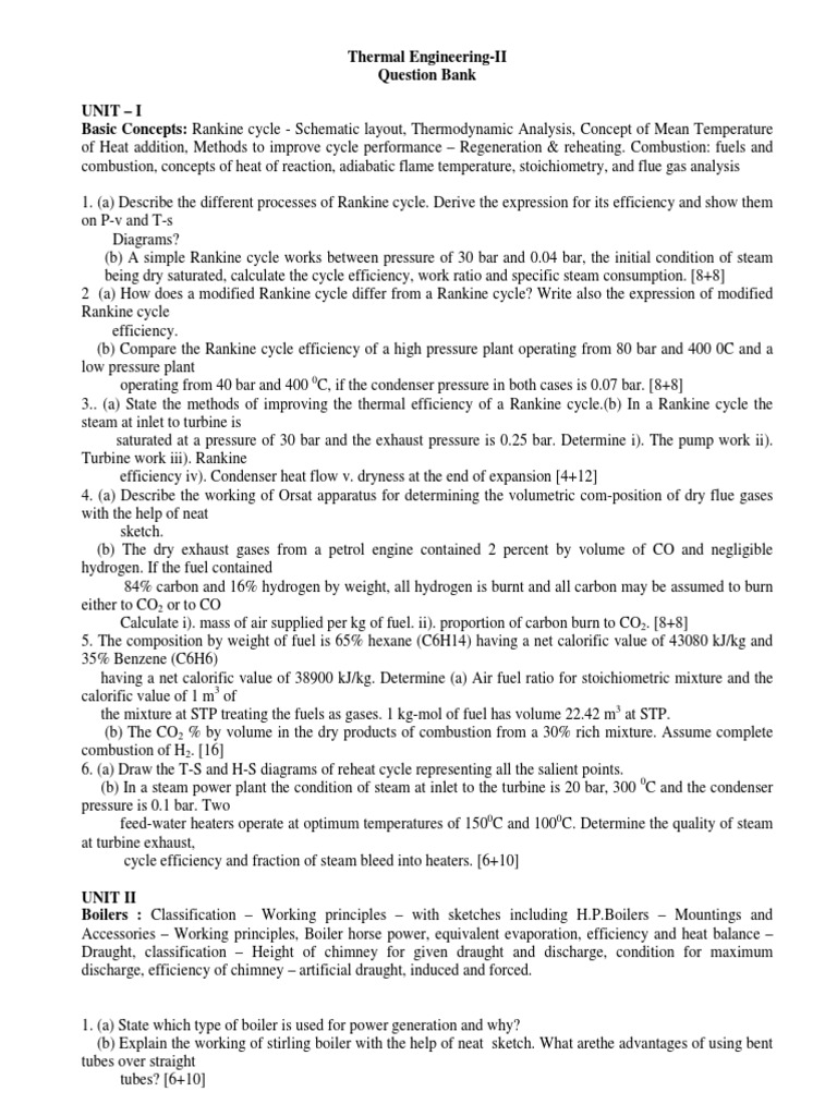 Thermal Engineering II Question Bank | PDF | Turbine | Jet Engine