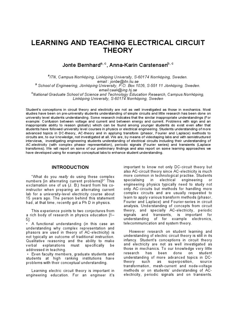 Electrical Engineering | Download Free PDF | Network Analysis ...