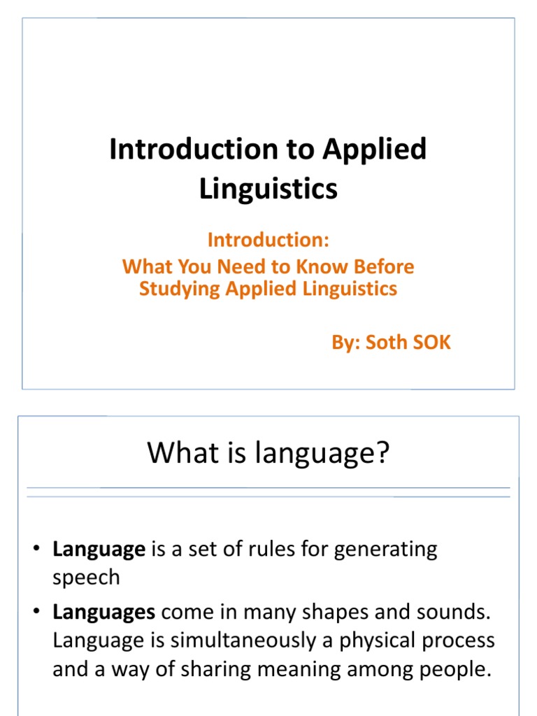 Introduction to Applied Linguistics | Word | Phonology