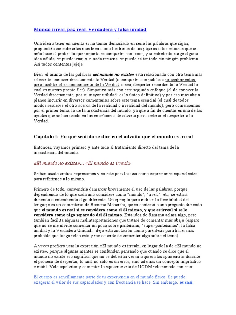 Mundo Irreal | PDF | Sueño | Verdad