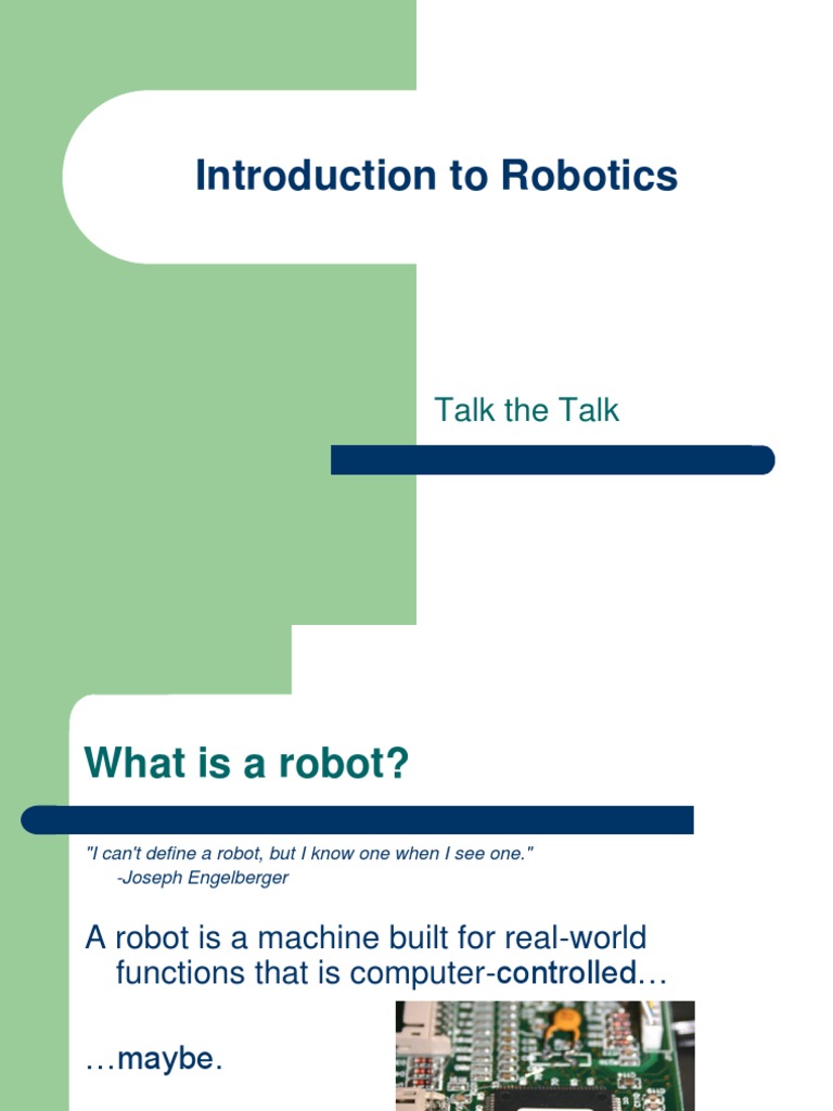 Introduction To Robotics | PDF | Robot | Robotics