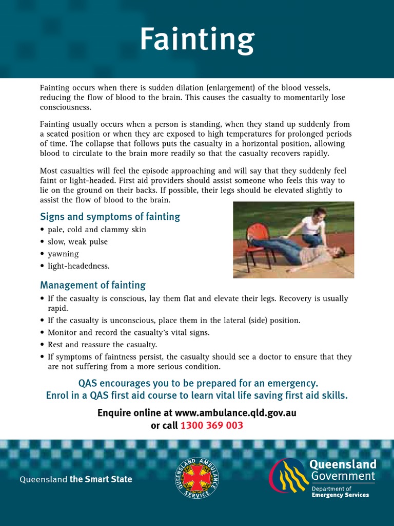 Fainting Causes, Signs, Treatment | PDF