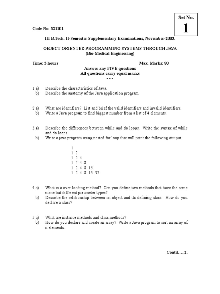 Nr 321101 Object Oriented Programming Systems Through Java Pdf Java Programming Language 0972