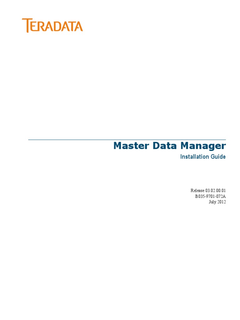 Master Data Manager 3.2.0.1 Installation Guide | PDF | Java (Software Platform) | Databases