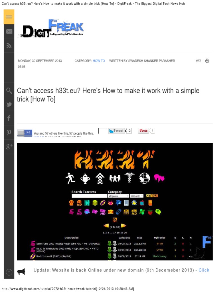 Can't Access H33t.eu - Here's How To Make It Work With A Simple Trick ...