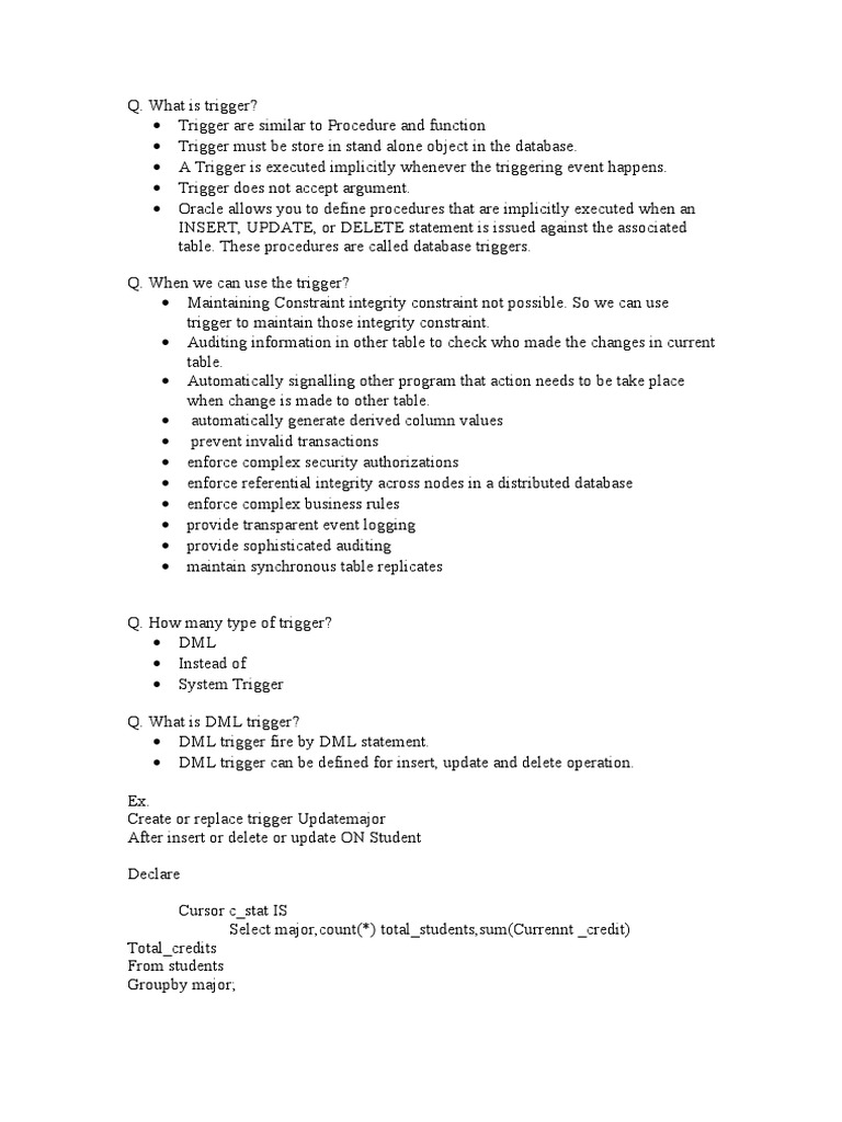 Trigger Pdf Software Engineering Computer Programming