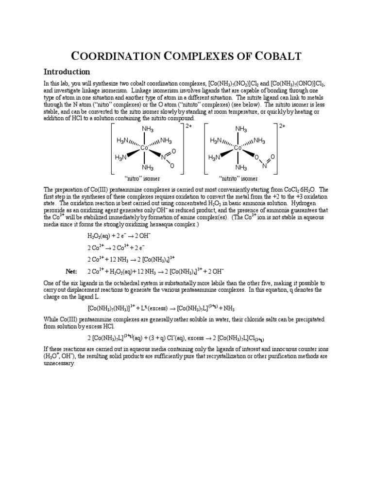 10 Cobalt | PDF | Coordination Complex | Nitrite