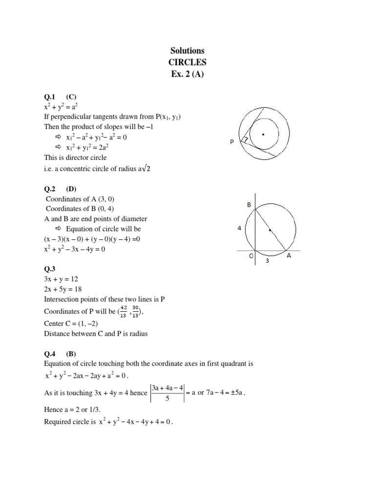 Circle Solution | PDF | Circle | Perpendicular
