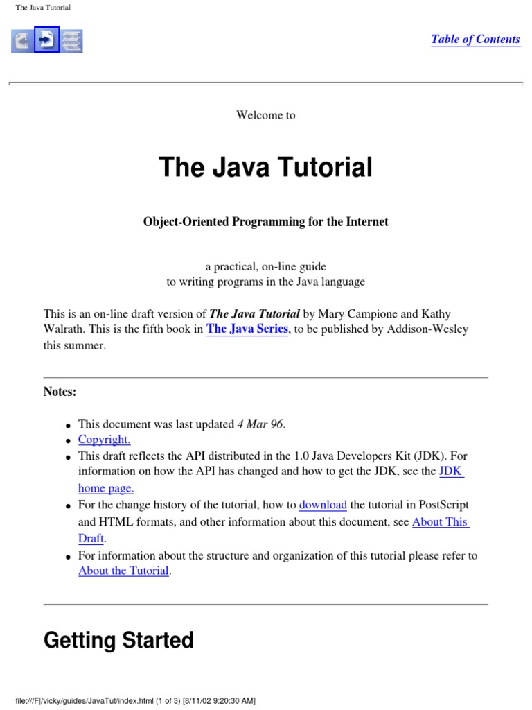 The Java Tutorial | PDF | Java (Programming Language) | Class (Computer Programming)