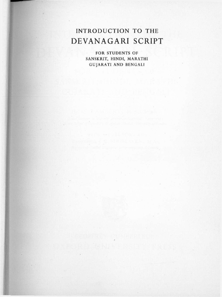 Introduction To The Devanagari Script | PDF