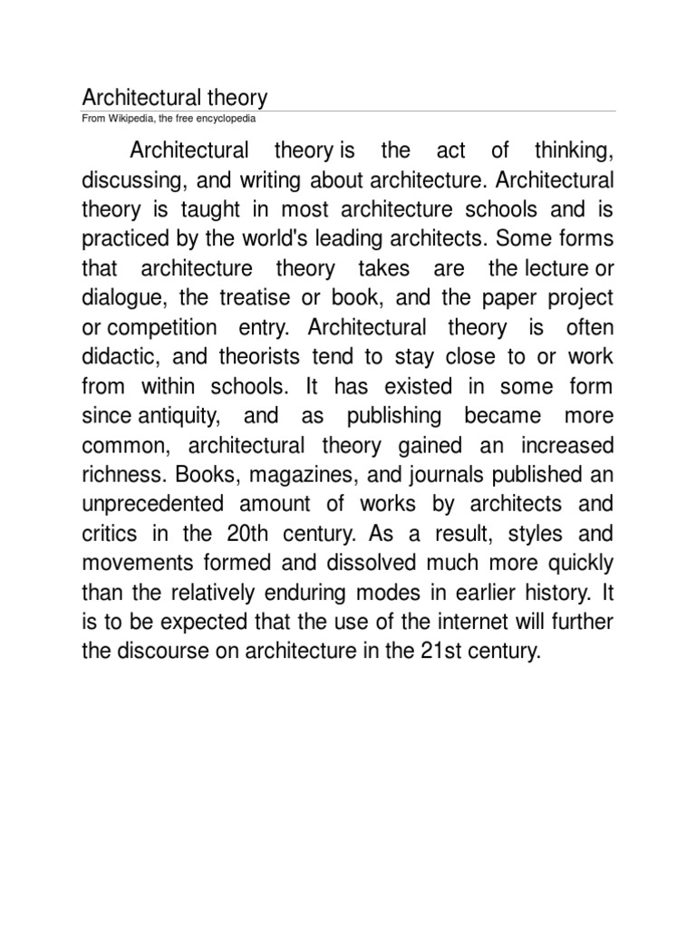 Overview of Architectural Theory | PDF | Aesthetics | Design
