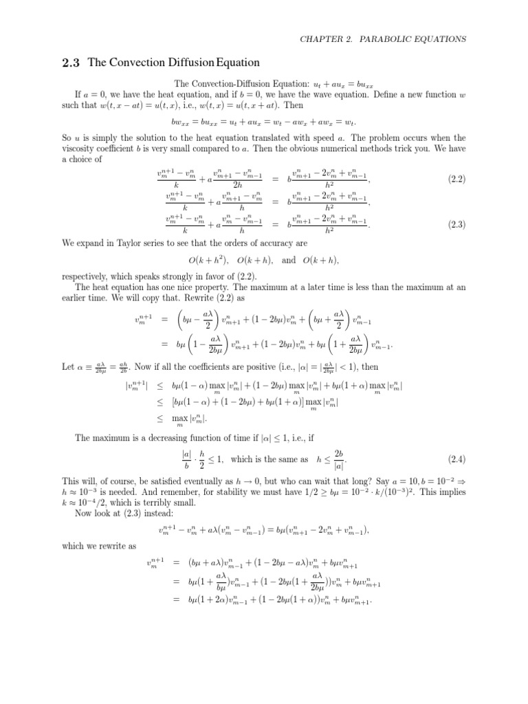 The Convection Diffusion Equation: U | Download Free PDF | Equations ...